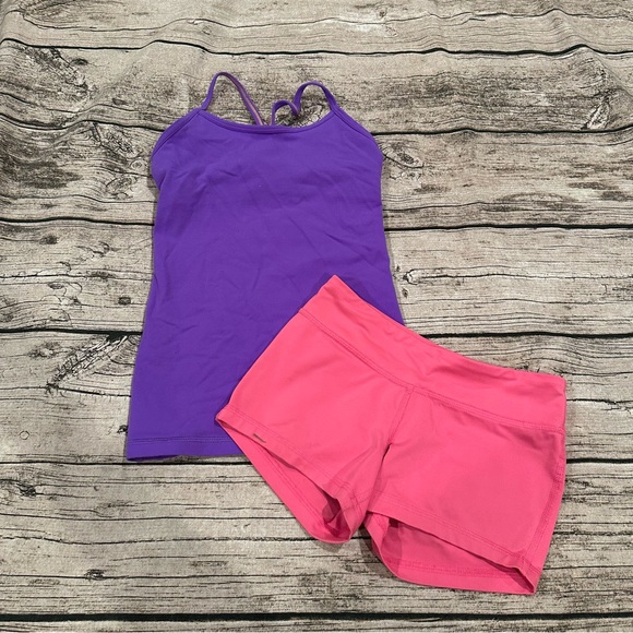 Ivivva | Shirts & Tops | Ivivva Pink Tight Fit Shorts And Purple Shelf ...
